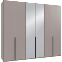 Kleiderschrank wimex "Mugano,in 5 Breiten,2 H&ouml;hen,2 Tiefen, viele Farben, Made in Germany", schwarz (saharagrau, griffe schwarz), B:270cm H:236cm T:58cm, Holzwerkstoff, Schr&auml;nke, Kleiderschrank, mit langen Griffen aus Metall, mit oder ohne Spiegel