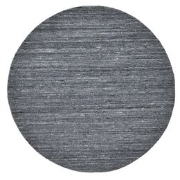 Wollteppich Theko "Pure UNI", grau (anthrazit), H:14mm &Oslash;:100cm, Schurwolle, Teppiche, Wollteppich, Handwebteppich, meliert, reine Wolle, handgewebt