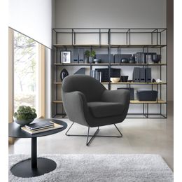 Sessel Trendmanufaktur "Evora, Loungesessel, Designsessel", grau (graphite), B:83cm H:85cm T:80cm, 92% Polyester, 8% Nylon, Sessel, Sessel, in zeitlosem Stil mit modernem Metallgestell
