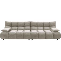 4-Sitzer Home Affaire "Cozy Bubble, mit klappbaren Armlehnen, Breite 290cm", silber, B:290cm H:85cm T:108cm, Sofas, 4-Sitzer, mit eleganter Steppung, Rundumbezug & weicher Polsterung