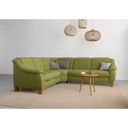 Ecksofa Home Affaire "Caldera L-Form", gr&uuml;n, B:270cm H:91cm T:250cm, 100% Polyester, Sofas, Ecksofa, Federkern, wahlweise mit Kopfteilverstellung, Bettfunktion, Bettkasten
