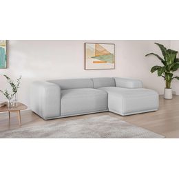 Ecksofa s.Oliver "EMMERIK Designersofa, L-Form mit Wellenfederung, B/T/H: 260/155/73 cm", grau (hellgrau), B:259,5cm H:73cm T:155cm, 100% Polyester, Sofas, Ecksofa, hoher Sitzkomfort, gem&uuml;tlich und modern, auch in Cord