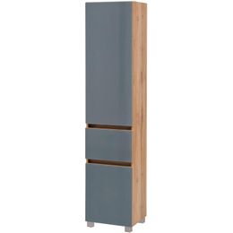 Seitenschrank Welltime "Horki", grau, B:40cm H:180cm T:35cm, Holzwerkstoff, Schr&auml;nke, Seitenschrank, 40 cm breit, mit Schubkasten