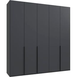 Kleiderschrank wimex "Mugano,in 5 Breiten,2 H&ouml;hen,2 Tiefen, viele Farben, Made in Germany", grafit, griffe schwarz, B:225cm H:236cm T:58cm, Holzwerkstoff, Schr&auml;nke, Kleiderschrank, mit langen Griffen aus Metall, mit oder ohne Spiegel
