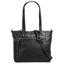 Shopper Betty Barclay, Damen, Gr. B/H/T: 32cm x 27cm x 6cm onesize, schwarz, Leder, leicht gl&auml;nzend, unifarben, Taschen Shopper, echt Leder
