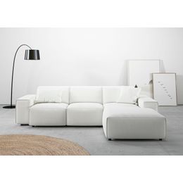 Ecksofa Home Affaire "Glimminge L-Form auch in Breitcord, Feincord + Easy care-Bezug", wei&szlig;, B:264cm H:71cm T:191cm, 100% Polyester, Sofas, Ecksofa, Breite 264, Zierkissen