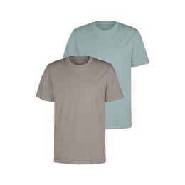 T-Shirt Kangaroos, Herren, Gr. 3XL (64/66), gr&uuml;n (stein, mint), Jersey, Obermaterial: 100% Baumwolle, unifarben, Basic, regular fit normal, Rundhals, abgesteppte Kante, Shirts T-Shirt, Freizeitshirt mit Kurzarm, Rundhals aus reine Baumwolle
