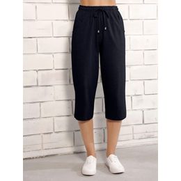 Caprihose, Damen, Gr. 38, Normalgr&ouml;&szlig;en, blau (marine), 95% Baumwolle, 5% Elasthan, unifarben, 3/4-L&auml;nge, Hosen Caprihose