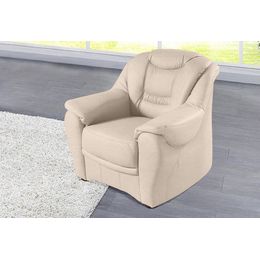 Sit & More Sessel SIT & MORE "Bansin", beige (natur), B:98cm H:94cm T:95cm, Luxus-Microfaser ALTARA NUBUCK (100% Polyester);SOFTLUX-Kunstleder;NaturLEDER (echtes Rindsleder)/Korpus SOFTLUX-Kunstleder, Sessel, Sessel