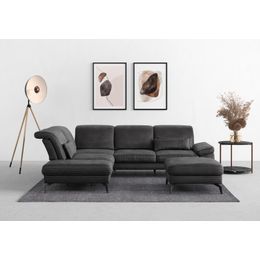 Sit & More Ecksofa SIT & MORE "Cabana L-Form", grau, B:303cm H:84cm T:244cm, 100% Polyester, Sofas, Ecksofa, Ottomane, wahlweise mit Sitztiefen-,Armlehnen- und Kopfteilfunktion
