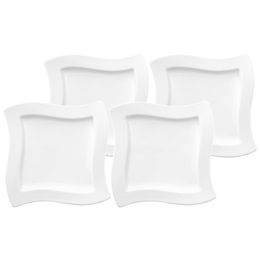 Villeroy & Boch Fr&uuml;hst&uuml;cksteller VILLEROY & BOCH "Fr&uuml;hst&uuml;cksteller NewWave 24 x 24 cm 4er Set wei&szlig;", wei&szlig;, Speiseteller, Fr&uuml;hst&uuml;cksteller