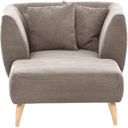 Loveseat Home Affaire "Colori", grau (grau, braun), B:108cm H:84cm T:155cm, 100% Polyester, Sessel, Loveseat
