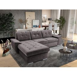 Ecksofa exxpo - SOFA FASHION "Derby Inkl. Kopfteilverstellung, wahlw. Bett & Bettkasten, L-Form", grau (anthrazit), B:277cm H:92cm T:206cm, Sofas, Ecksofa, EXTRA an Komfort zum Relaxen, Entspannen und Wohlf&uuml;hlen