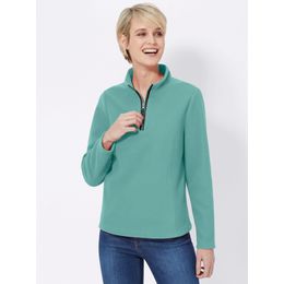 Fleeceshirt Classic Basics "Fleece-Shirt", Damen, Gr. 44, blau (wintert&uuml;rkis), 100% Polyester, unifarben, ohne Ausschnitt, Shirts Fleeceshirt