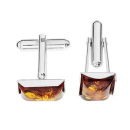 Manschettenkn&ouml;pfe OSTSEE-SCHMUCK "- Classic 14 x 10 mm - Silber 925/000 - Bernstein" Gr. 15, silber (silber 925, silberfarben, wei&szlig;), Manschettenkn&ouml;pfe, Damen, Blacklist, Silber 925 (Sterlingsilber), Manschettenkn&ouml;pfe