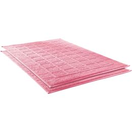 Badematte Dyckhoff "Planet" Gr. 10, rosa (kirsch rose), H:3mm, Baumwolle, Badematten, Badematte, Baumwolle, 2er Set Hotelmatte