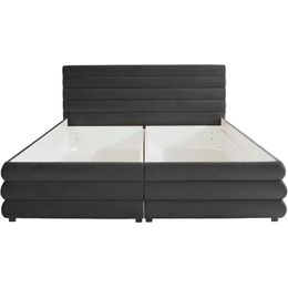 Polsterbett "Maylis", grau (anthrazit), B:212cm L:211cm, 100% Polyester, LeGer Home by Lena Gercke, Betten, Polsterbett, wahlweise mit und ohne Matratze und Lattenrost, auch in 200cm Breite