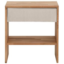 Nachttisch Home Affaire "Cavan", beige (beige, natur, natur), B:60cm H:65,5cm T:42cm, Tische, Nachttisch, passend zur Boxspringbett-Serie Cavan