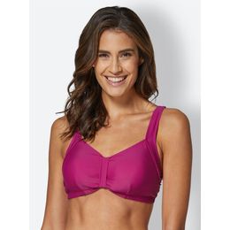 Bustier-Bikini-Top feel good, Damen, Gr. 46, Cup B, pink (magenta), Elasthan, Polyamid, Bikini-Oberteile Bustier-Bikini-Top