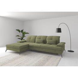 Sit & More Ecksofa SIT & MORE "Amica, L-Form, inkl. Sitztiefenverstellung & Armteilverstellung", gr&uuml;n (hellgr&uuml;n), B:279cm H:90cm T:185cm, 100% Polyester, Sofas, Ecksofa, wahlweise mit Bettfunktion, Bettkasten und Kopfteilverstellung