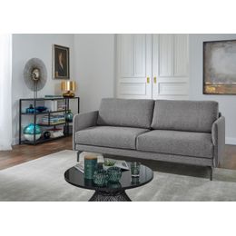 2-Sitzer "CR.450, Designsofa, Loungesofa", grau (lichtgrau, schwarzgrau 044, 34), B:150cm H:85cm T:95cm, NaturLEDER OSKAR (echtes Rindsleder);Chenille COCO (72% Polyester 15% Baumwolle 13% Polyacryl), CREATION BY ROLF BENZ, Sofas, 2-Sitzer, Armlehne sehr schmal, Alugussf&uuml;&szlig;e in umbragrau, Breite 150 cm