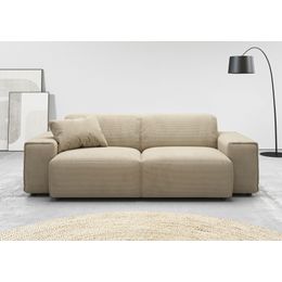 2,5-Sitzer Home Affaire "Glimminge auch in Breitcord, Feincord + Easy care-Bezug", beige (sand), B:214cm H:71cm T:101cm, 95% Polyester, 5% Nylon, Sofas, 2 5-Sitzer, besondere Kedern&auml;hte, Zierkissen
