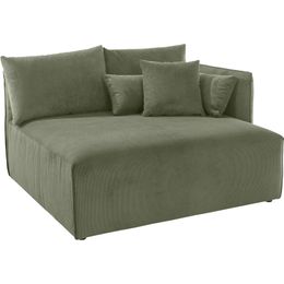 Ottomane OTTO HOME "N&ouml;re", gr&uuml;n (dunkelgr&uuml;n), B:138cm H:86cm T:128cm, 100% Polyester, Sofas, Ottomane, kurzes Lounge-Modul - zum Zusammenstellen, Breite 138 cm, Tiefe 128 cm