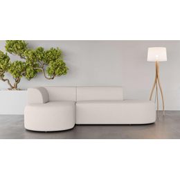 Ecksofa OTTO HOME "Ecksofa Tvinne mit Ottomane links oder rechts bestellbar", beige (creme), B:260cm H:73cm T:170cm, 100% Polyester, Sofas, Ecksofa, L-Form, mit Wellenunterfederung, BxTxH 260x170x73 cm