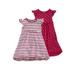 Jerseykleid Kidsworld "f&uuml;r kleine M&auml;dchen", M&auml;dchen, Gr. 116/122, N-Gr, rot (rot, wei&szlig;), Jersey, Obermaterial: 100% Baumwolle, gepunktet, gestreift, ausgestellt kniefrei, Rundhals, Kleider Jerseykleid, festliche Anl&auml;sse, kniefrei, modischer Stil, aus reiner Baumwolle