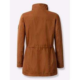 Langjacke Casual Looks, Damen, Gr. 22, cognac, wei&szlig;, 100% Polyester, unifarben, Jacken Langjacke