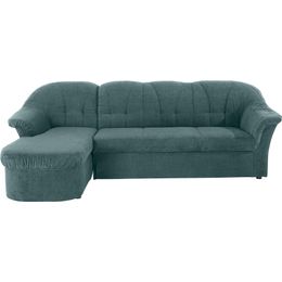 Ecksofa DOMO collection "Pegnitz, elegante R&uuml;ckensteppung, komfortabel, Breite 238cm, L-Form", blau (petrol), B:238cm H:82cm T:141cm, 95% Polyester, 5% Nylon, Sofas, Ecksofa, wahlweise mit Bettfunktion