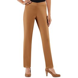 Dehnbund-Hose Stehmann, Damen, Gr. 46, Normalgr&ouml;&szlig;en, braun (cognac), 72% Viskose, 25% Polyamid, 3% Elasthan, unifarben, lang, Hosen Dehnbund-Hose