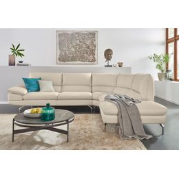 Ecksofa Calia italia "Dave, italienisches Designsofa L-Form, erstklassiger Sitzkomfort", grau (fango), B:297cm H:87cm T:97cm, Leder BULL - 100% Leder;Leder SORRRENTO - 100% Leder, Sofas, Ecksofa, Ottomane wahlweise links oder rechts, in zwei tollen Lederqualit&auml;ten