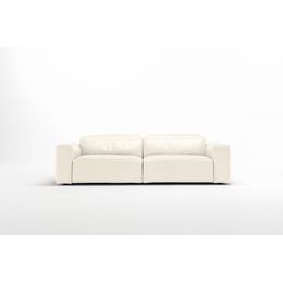 2,5-Sitzer Egoitaliano "Beverly, Designsofa mit erstklassigem Sitzkomfort und tollen Details", beige (cremewei&szlig;), B:242cm H:95cm T:109cm, Leder &raquo;BULL&laquo; (echtes Rindsleder). Geschliffenes, pigmentiertes und behandeltes Rindsleder mit einer Dicke von 1, 3-1, 5 mm. Dieses Leder zeigt eine ziemlich weiche Hand mit einem halb undurchsichtigen Aussehen. Es handelt sich um ein gesch&uuml;tztes Leder. Eine leic