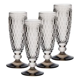 Villeroy & Boch Sektglas VILLEROY & BOCH "Sektgl&auml;ser Boston Coloured 145 ml 4er Set", grau (smoke), Glas, Trinkgef&auml;&szlig;e, Sektglas