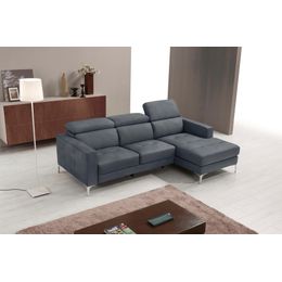 Ecksofa Egoitaliano "Matt, erstklassiger Sitzkomfort, aufwendige Detailverarbeitung, L-Form", grau (charcoal), B:247cm H:100cm, Sofas, Ecksofa, mit verstellbaren Kopfteilen zum Relaxen