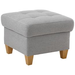 Hocker Home Affaire "Earl", grau, B:58cm H:46cm T:58cm, Struktur fein (100% Polyester);Luxus-Microfaser (100% Polyester);Luxus-Microfaser in Lederoptik (100% Polyester), Hocker, Hocker