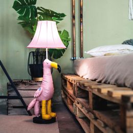 LED Tischleuchte "Mingo der Flamingo", bunt (rosa und gelb), 1, H: 78cm, 1 Stk., HAPPY LAMPS FOR SMILING EYES, Leuchten, Hochwertig, Einzigartig, Zertifiziert, LED Tischleuchte