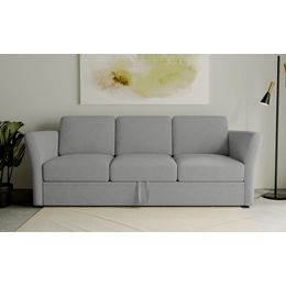 3-Sitzer Home Affaire "Lavars Schlafsofa", grau (warm grau), B:230cm H:90cm T:89cm, 62% Polypropylene, 38% Polyester, Sofas, 3-Sitzer, mit Bettfunktion, in zwei verschiedenen Bezugsqualit&auml;ten