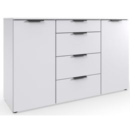 Kombikommode wimex "Level by fresh to go", wei&szlig;, B:135cm H:84cm T:41cm, Holzwerkstoff, Sideboards, Kombikommode, 2-t&uuml;rig mit 4 Schubladen, soft-close Funktion, 135cm breit, 84cm hoch