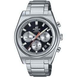 Chronograph CASIO EDIFICE, silber (schwarz, silberfarben), Armbanduhren, Herren, Chronograph, Quarzuhr, Armbanduhr, Herrenuhr,Edelstahlband,Saphirglas,Stoppfunktion