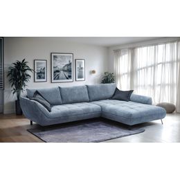 Ecksofa exxpo - SOFA FASHION "Biarritz modern und elegantes Mega Sofa mit tollem Sitzkomfort, L-Form", blau (sky, night blau), B:324cm H:92cm T:203cm, Sofas, Ecksofa, XXL&ndash; Longchair Ecke in hochwertiger Verarbeitung, Stellma&szlig;e 324x203 cm