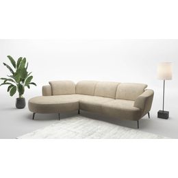 Sit & More Ecksofa SIT & MORE "Zoe", beige (sand), B:309cm H:87cm T:199cm, 100% Polyester, Sofas, Ecksofa, ink.Sitztiefenverstellung, wahlweise mit Kopfteilverstellung