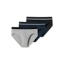 Rioslip Schiesser "95/5", Herren, Gr. 4 (S), bunt (910, grau, melange, blau, schwarz), Single Jersey, Obermaterial: 95% Baumwolle, 5% Elasthan, unifarben, k&ouml;rpernah, Unterhosen Rioslip, mit sportlichem Logo-Webgummibund mit schmalen wei&szlig;em Ansatz