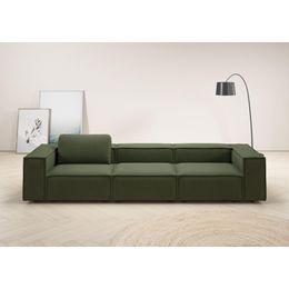 3,5-Sitzer Home Affaire "Watertown, modernes Big-Sofa XXL, 336 cm Breite, auch in Feincord", gr&uuml;n (oliv), B:336cm H:68cm T:98cm, 100% Polyester, Sofas, 3 5-Sitzer, Riesiges Designersofa mit viel Platz & weichen Bez&uuml;gen in Trendfarben