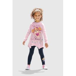 Shirt & Leggings PAW PATROL, M&auml;dchen, Gr. 140/146, rosa (rose), Jersey, Obermaterial: 100% Baumwolle. Unterteil: 95% Baumwolle, 5% Elasthan, bedruckt, KOB Set-Artikel Shirt & Leggings, mit gro&szlig;em Frontmotiv, Topseller