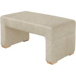 Hockerbank exxpo - SOFA FASHION, beige (sand), B:104cm H:51cm T:55cm, Hocker, Hockerbank, Bodenfreie Optik