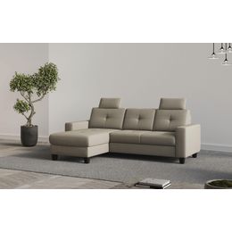 Ecksofa Home Affaire "Varese", grau (taupe), B:239cm H:91cm T:164cm, 95%Polyester 5%Polyamid, Sofas, Ecksofa, wahlweise mit Bettfunktion und Bettkasten