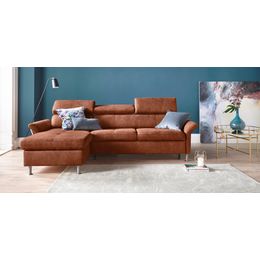 Ecksofa exxpo - SOFA FASHION "Maretto, bequem & komfortabel, bodenfrei, Breite 257cm, L-Form", braun (schoko), B:257cm H:96cm T:167cm, Luxus-Microfaser (100% Polyester), Sofas, Ecksofa, inkl. Kopf- bzw. R&uuml;ckenverstellung, wahlweise mit Bettfunktion