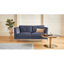 2-Sitzer Trendmanufaktur "Chilltime, elegant und bequem, Komfortsitzh&ouml;he 46cm, hoher Fu&szlig;", blau (moonlight ocean), B:167cm H:84cm T:96cm, Sofas, 2-Sitzer, mit eleganter Kreuznaht in den R&uuml;ckenkissen, Breite 167 cm